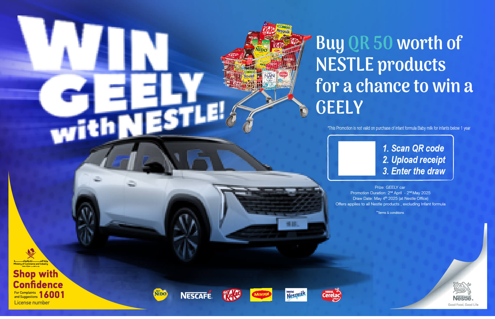 Lulu Buy and Win Geely Car Campaign Qatar | Nestle Family