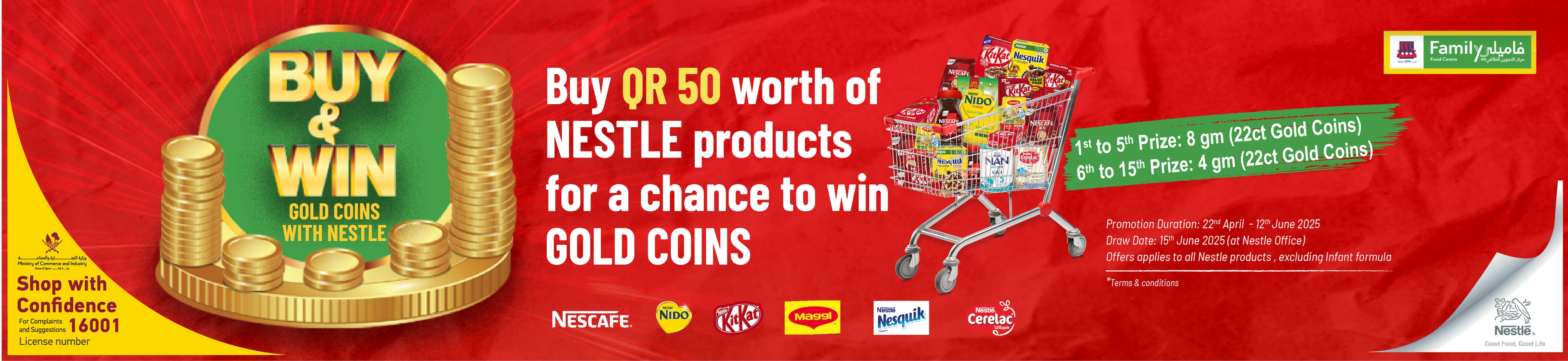 Nestle FFC Buy Win Gold Coins Qatar | Nestle Family