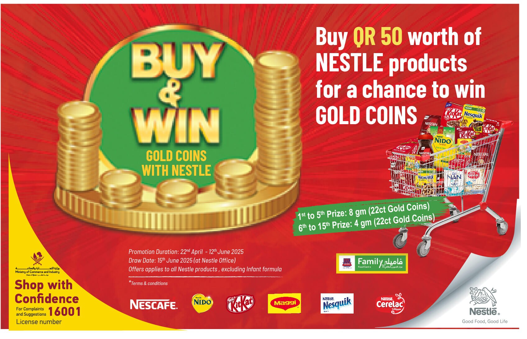 Nestle FFC Buy Win Gold Coins Qatar | Nestle Family